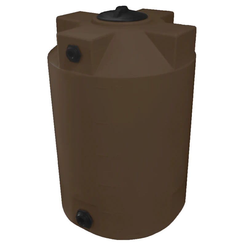 Bushman 100 Gallon Round Vertical Water Storage Tank in Dark Brown - BM ...