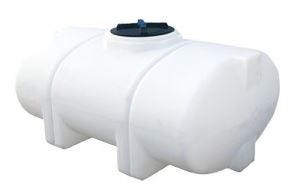 335 Gallon Plastic Horizontal Elliptical Leg Tank in White With No Fitting