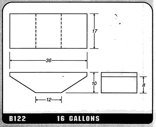 Ronco Plastics 16 Gallon Marine Water Tank - RW-B122